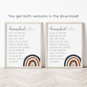 Homeschool Rules Homeschool Room Decor Homeschool Wall Art - Etsy
