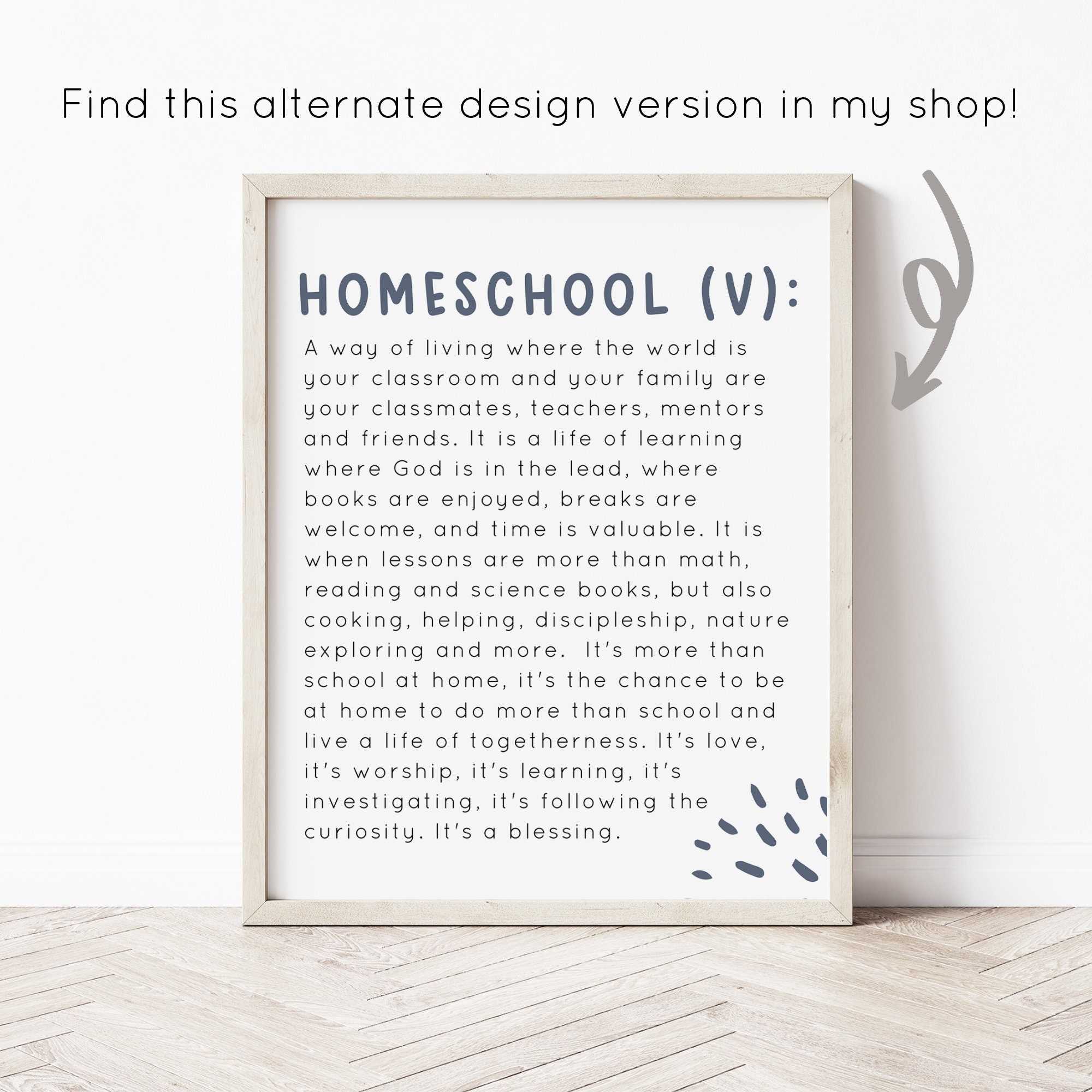 Homeschool Definition Homeschool Quote Room Decor - Etsy