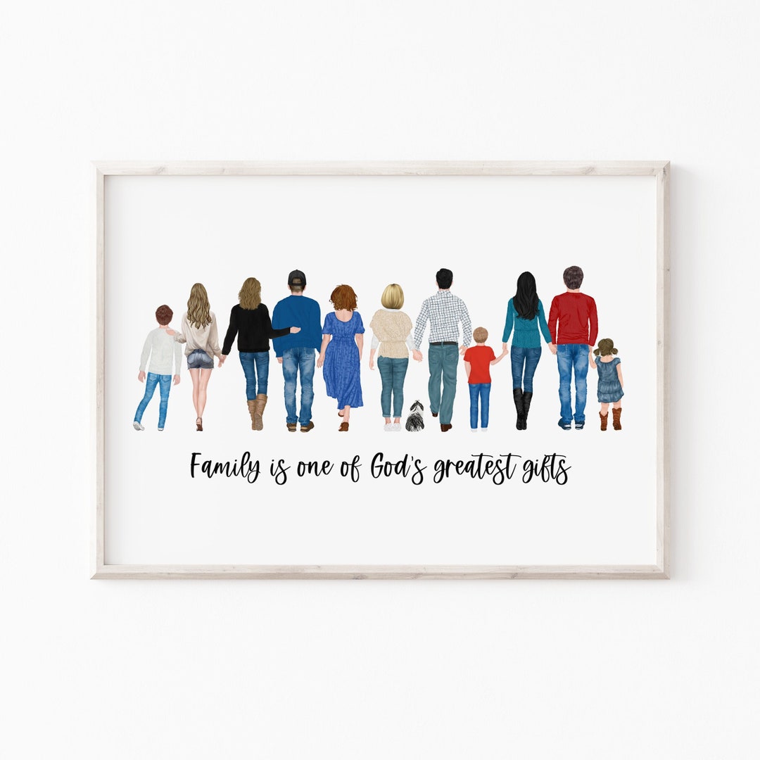 Custom Family Art Gifts, Family Artful Gift, Gift Family Portrait ...