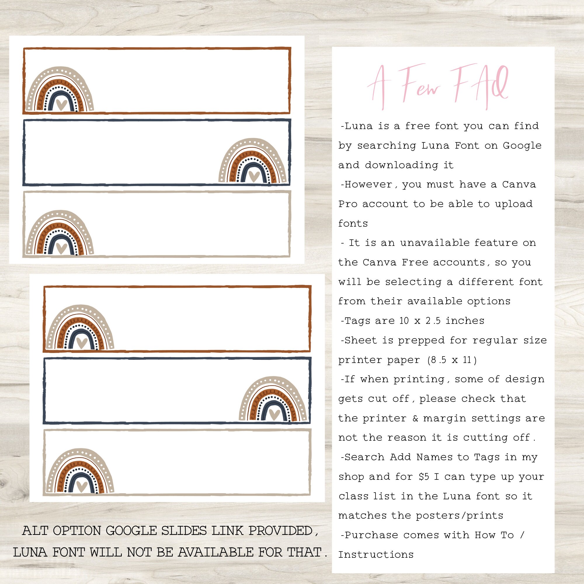 Rainbow Classroom Name Tags Boho Rainbow Classroom Neutral | Etsy Australia