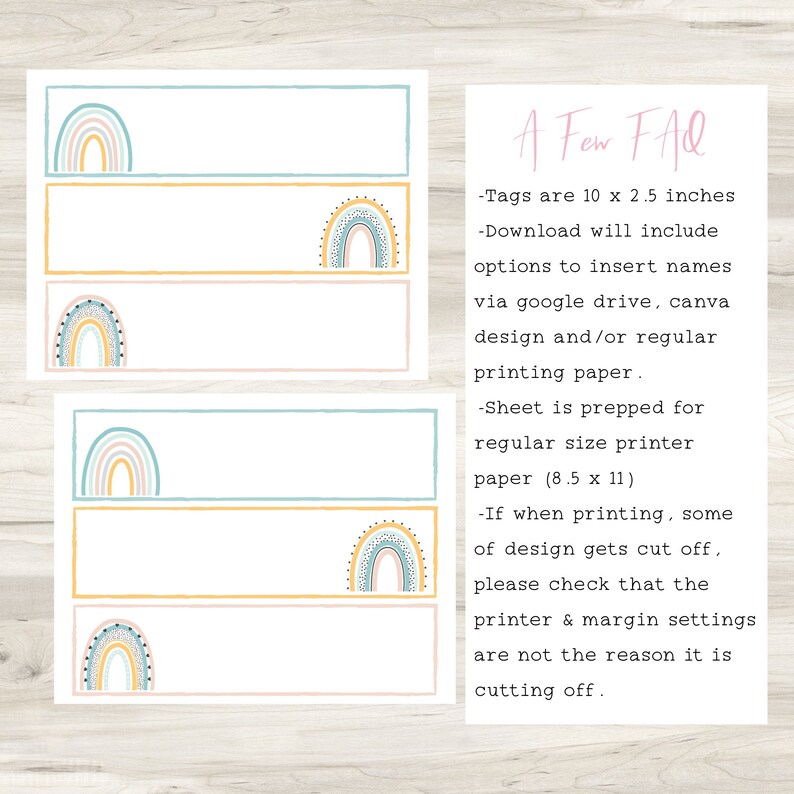 Pastel Rainbow Classroom Name Tags Labels Homeschool - Etsy