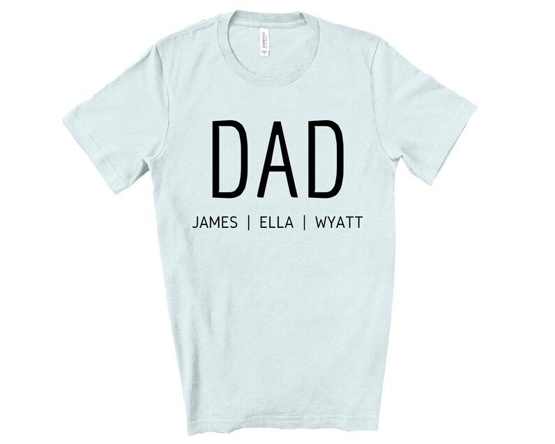 Personalized Dad Shirt With Kid's Names Custom Dad Shirt - Etsy