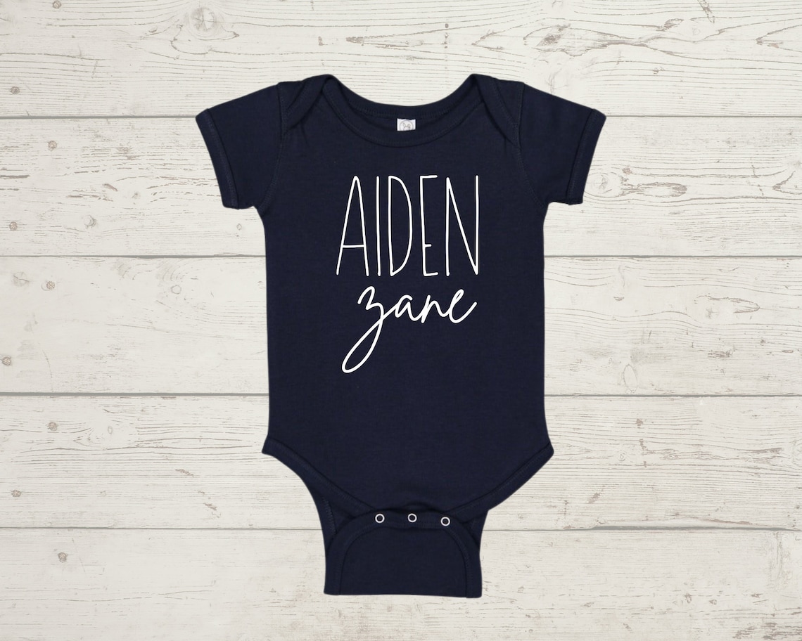 Personalized Baby Boy First & Middle Name Onesie Custom Baby - Etsy
