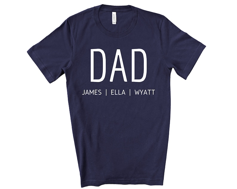 Personalized Dad Shirt With Kid's Names Custom Dad Shirt - Etsy