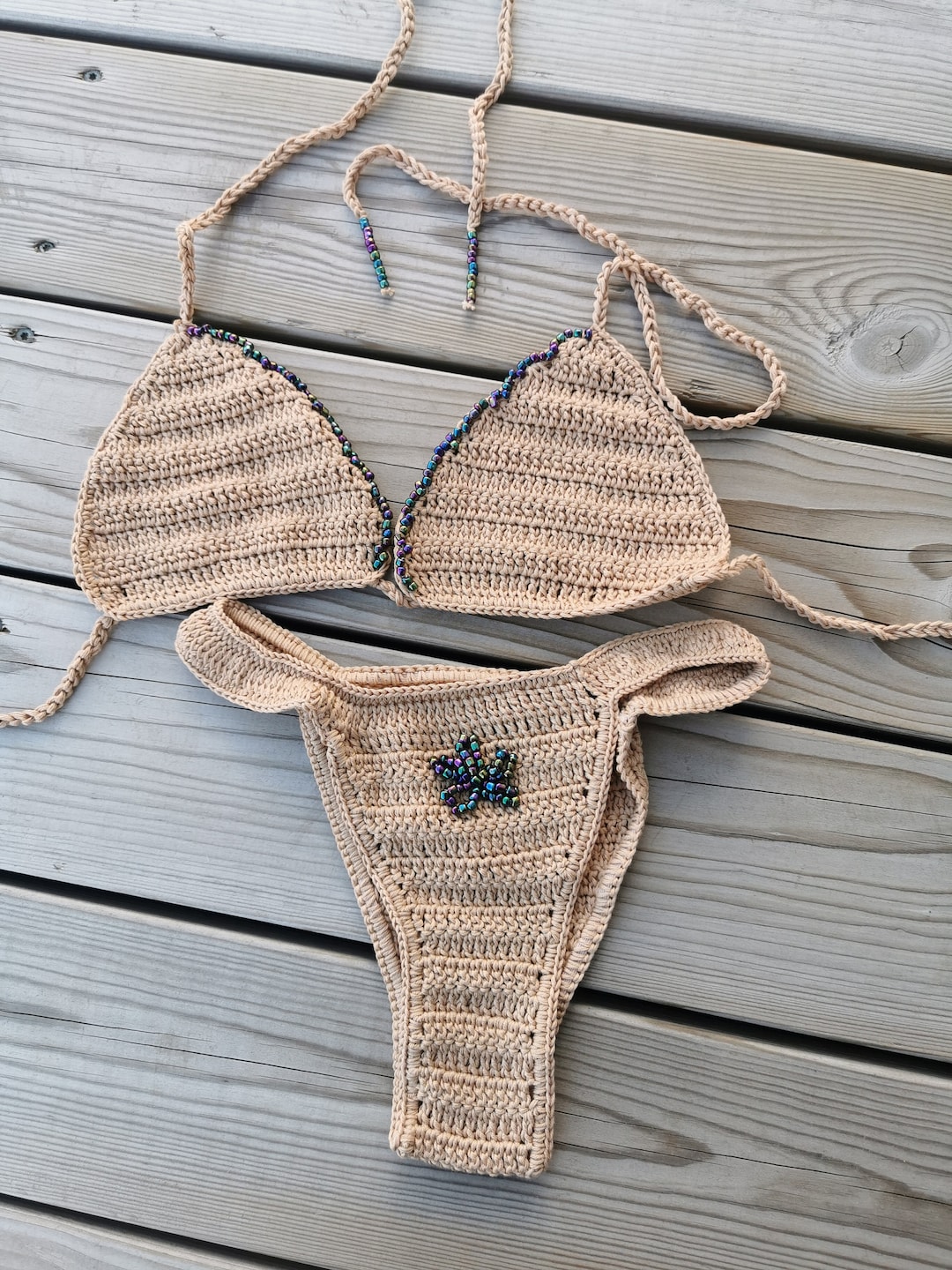 Handmade Crochet Bikini Sunset Swimsuit Etsy