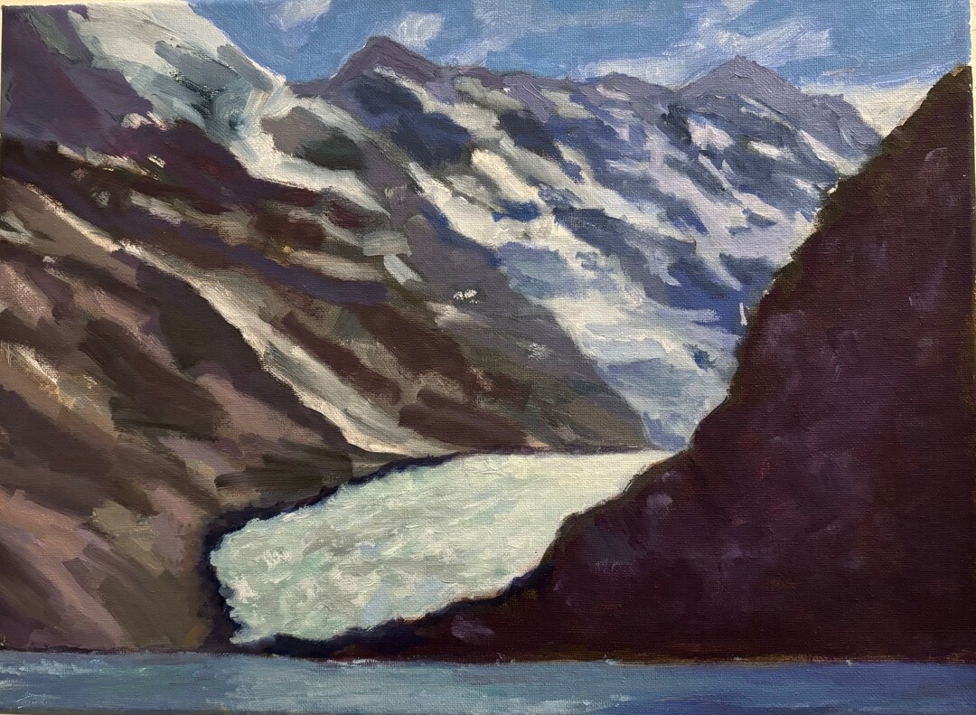 Alaska Glacier Unframed Original Oil Painting 12x16 Inch - Etsy