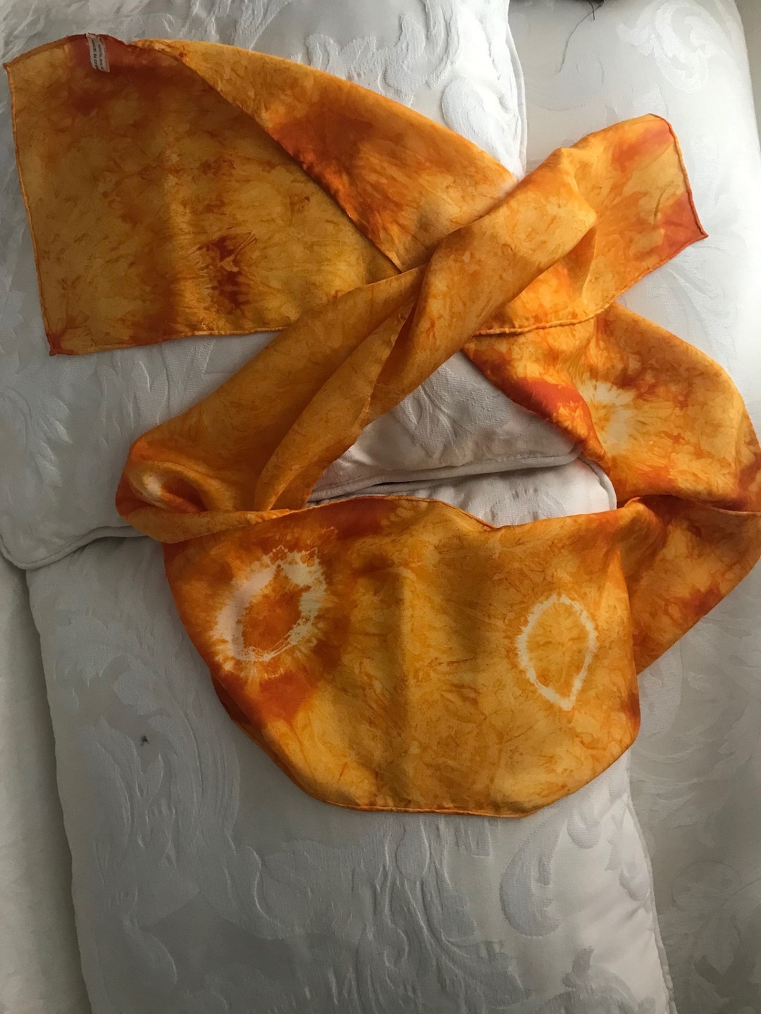 Golden Poppy Color Silk Scarf Tie Dye 2.0 8x72 Inch - Etsy