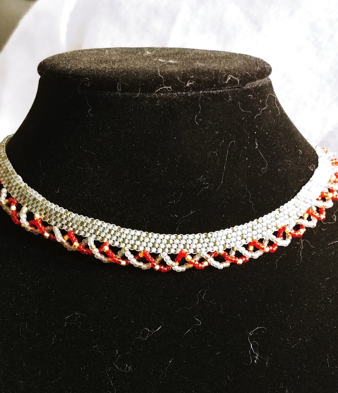 Smoke and Fire Peyote-stitch Beaded Necklace - Etsy