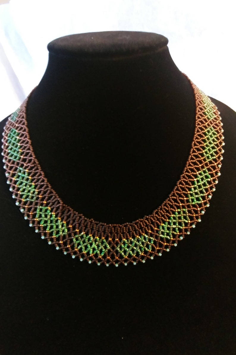 Forest Net-weave Beadwork Necklace - Etsy