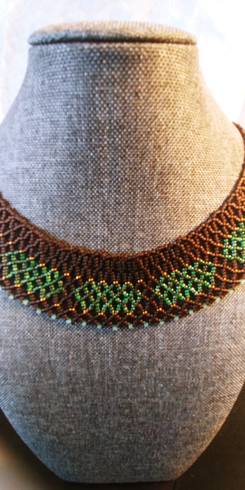 Forest Net-weave Beadwork Necklace - Etsy