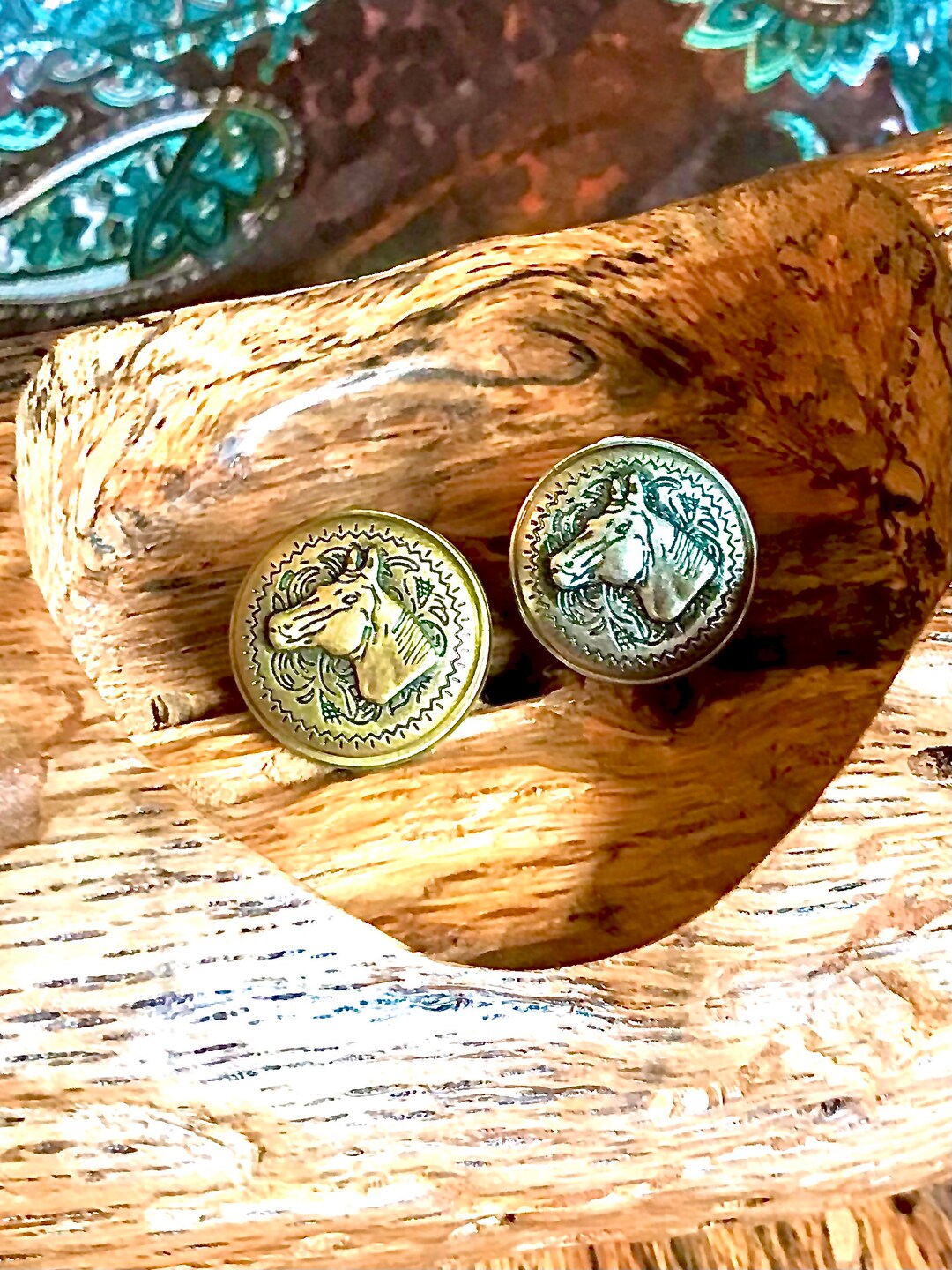 Horse Head Concho Slide Silver or Gold - Etsy