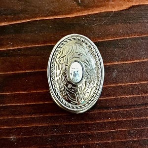 Concho Scarf Slide | Bandana Oval Slide| Etched Floral Gray Marble or ...