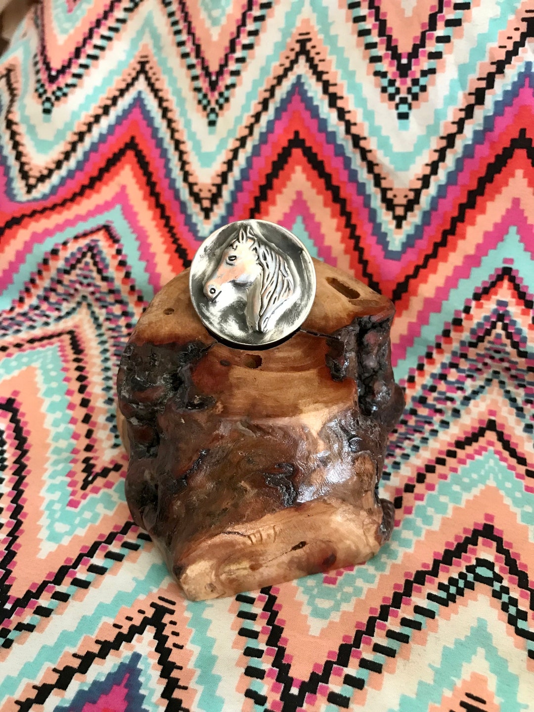 Scarf Slide Horse Head With Flowing Mane Cowgirl Cowboy Wild Rag Slide ...