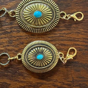 Gold Concho Chain Belt: Western Cowgirl Style With Turquoise Accents - Etsy