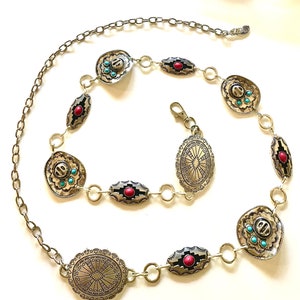 Concho Chain Belts |western Silver | Cowboy Hat | Vintage Navajo Belt ...