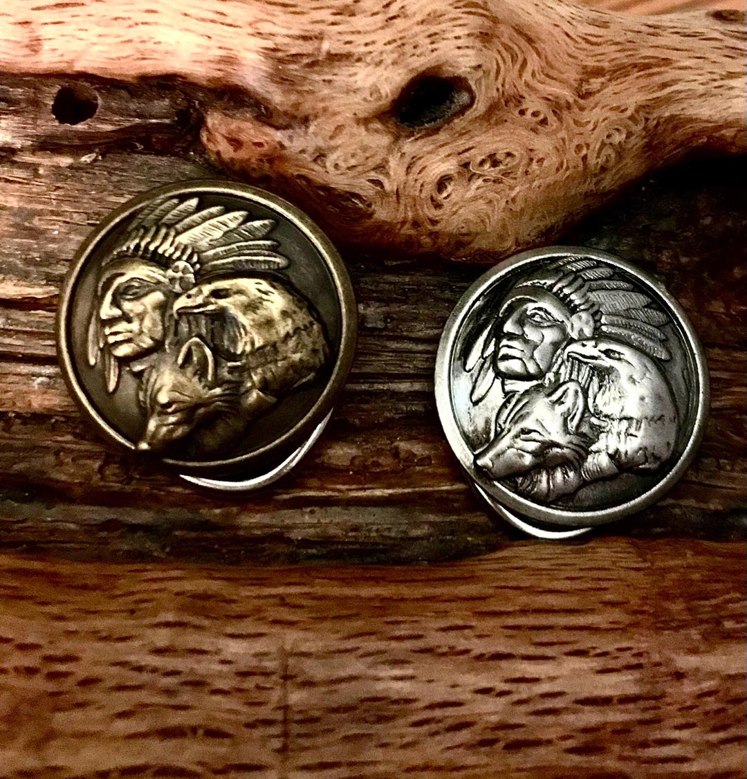 Native American Accessories-man Scarf Slide | Navajo Eagle and Indian ...