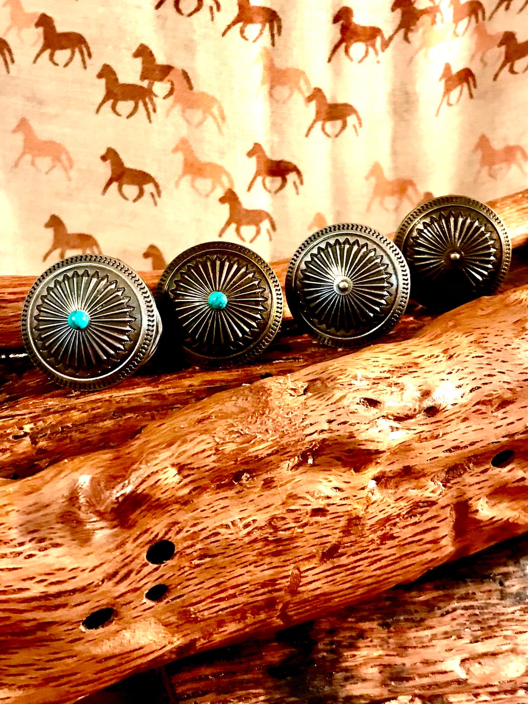 Concho Scarf Slide With Turquoise Colored Bead-custom Made Backing ...