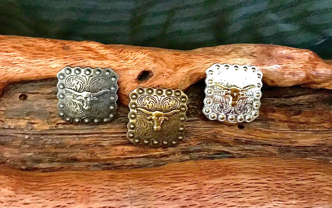 Texas Longhorn Steer Neckerchief Slide -western Man Scarf Slide- Cow ...