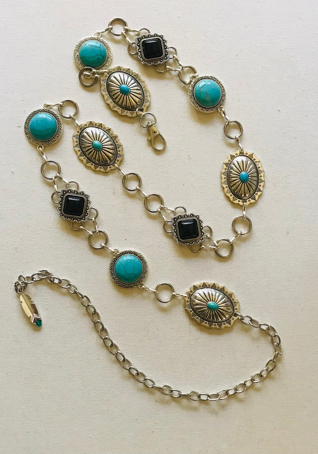 Western Silver Concho Belts Turquoise Stone and Silver Conchos Vintage ...