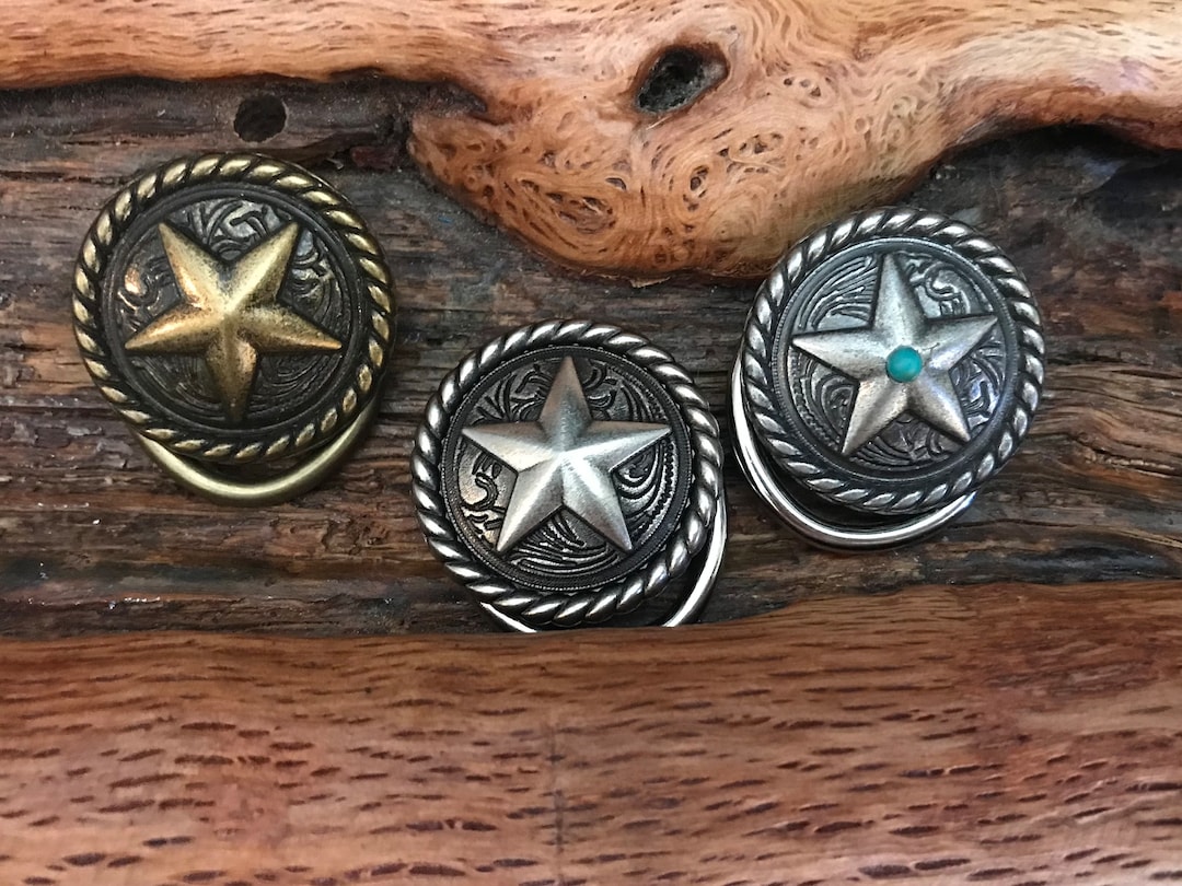 Silver Western Scarf Slide | Star Shapes | Man Bandana Slides - Etsy