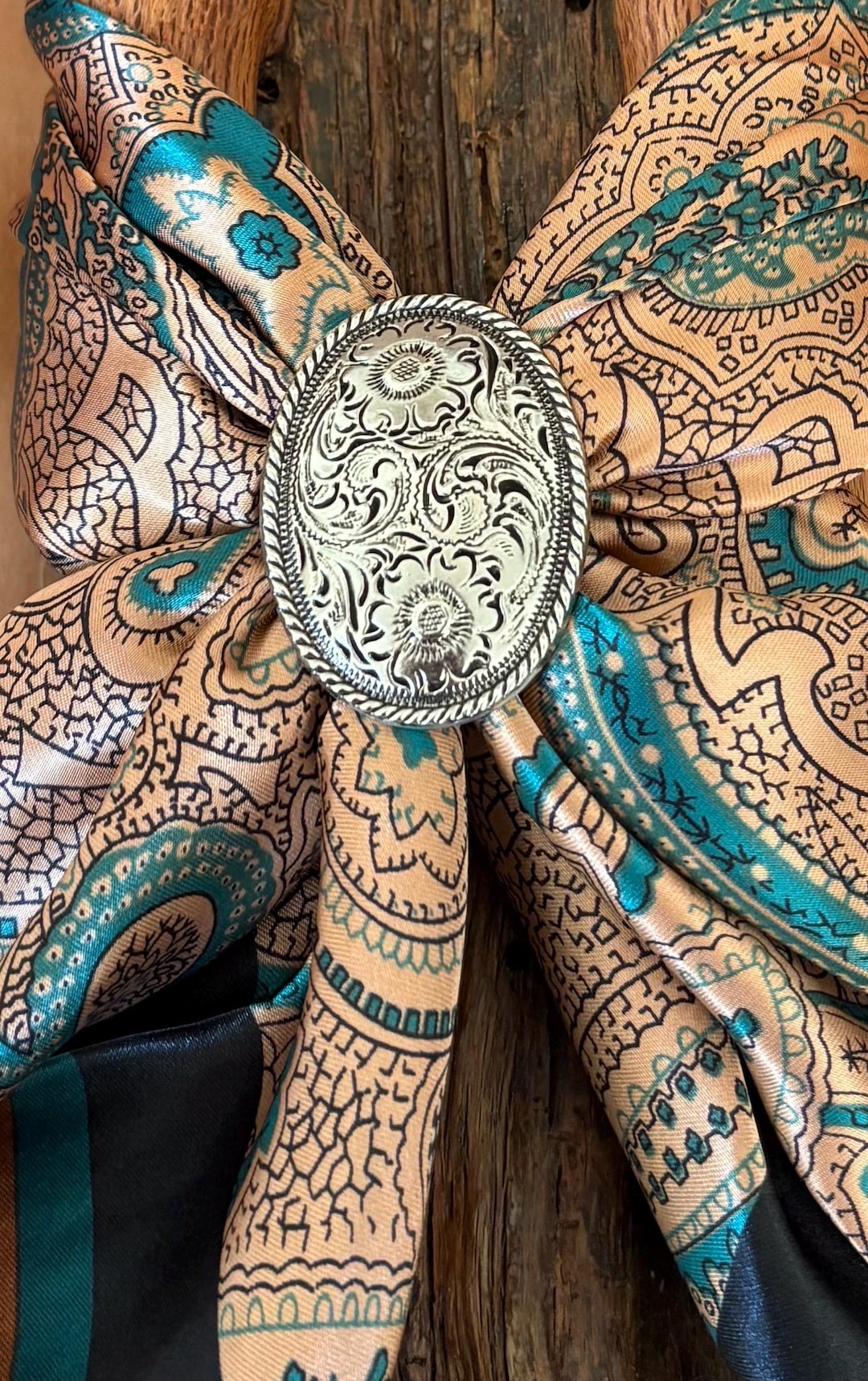 Floral Scarf Slide -bandana Slide-cowgirl Gift-buckle Style Slide With ...