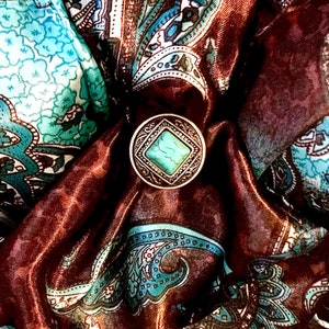 Western Neckerchief Slide Square Concho Colored Turquoise - Etsy