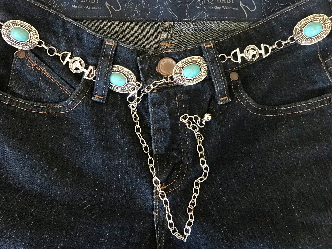 Concho Chain Belt | Silver Western Belt | Cowgirl Cowboy | Metal Waist ...
