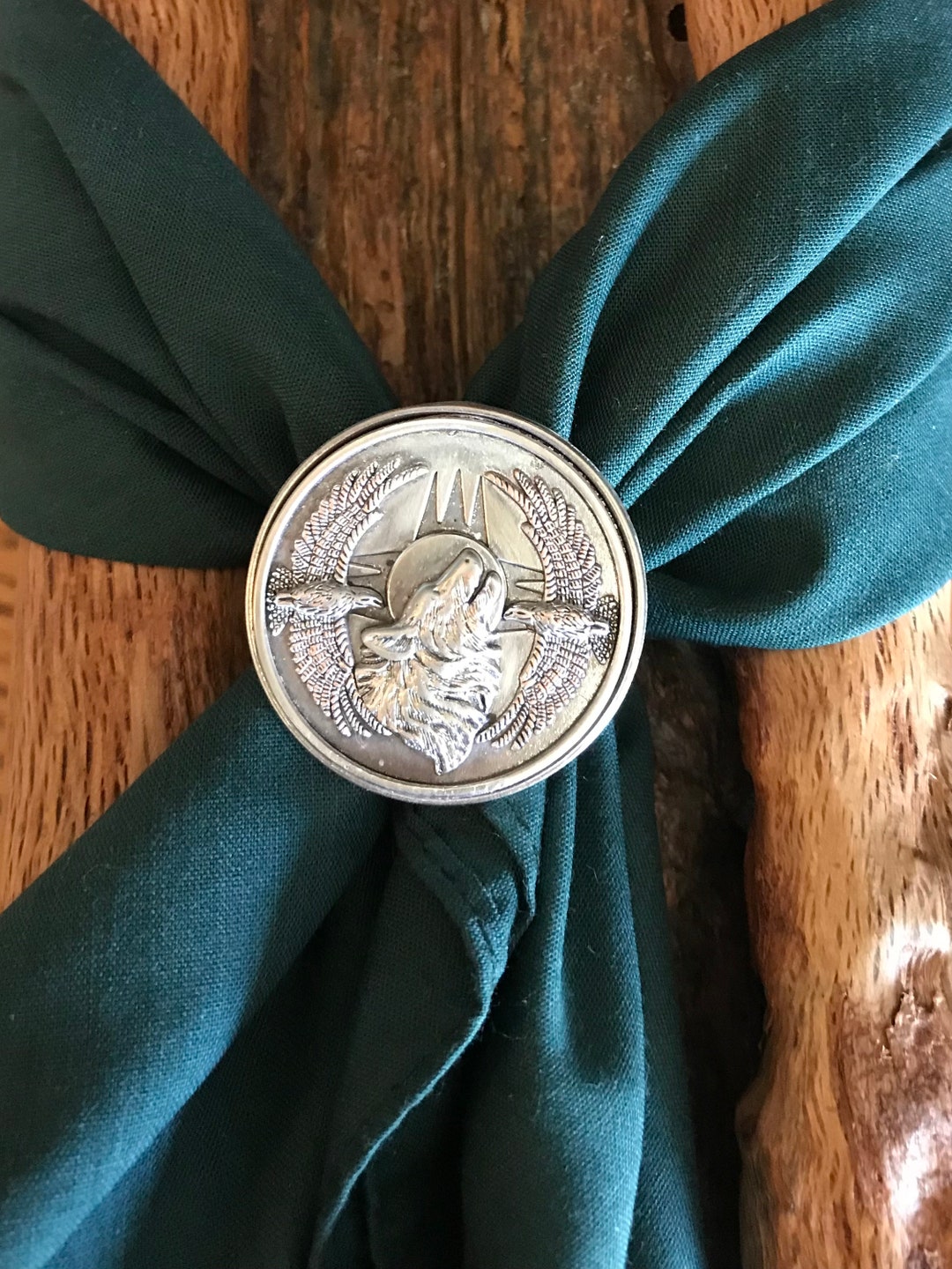 Eagle and Howling Wolf Scarf Slide - Native American -navajo - Bandana ...