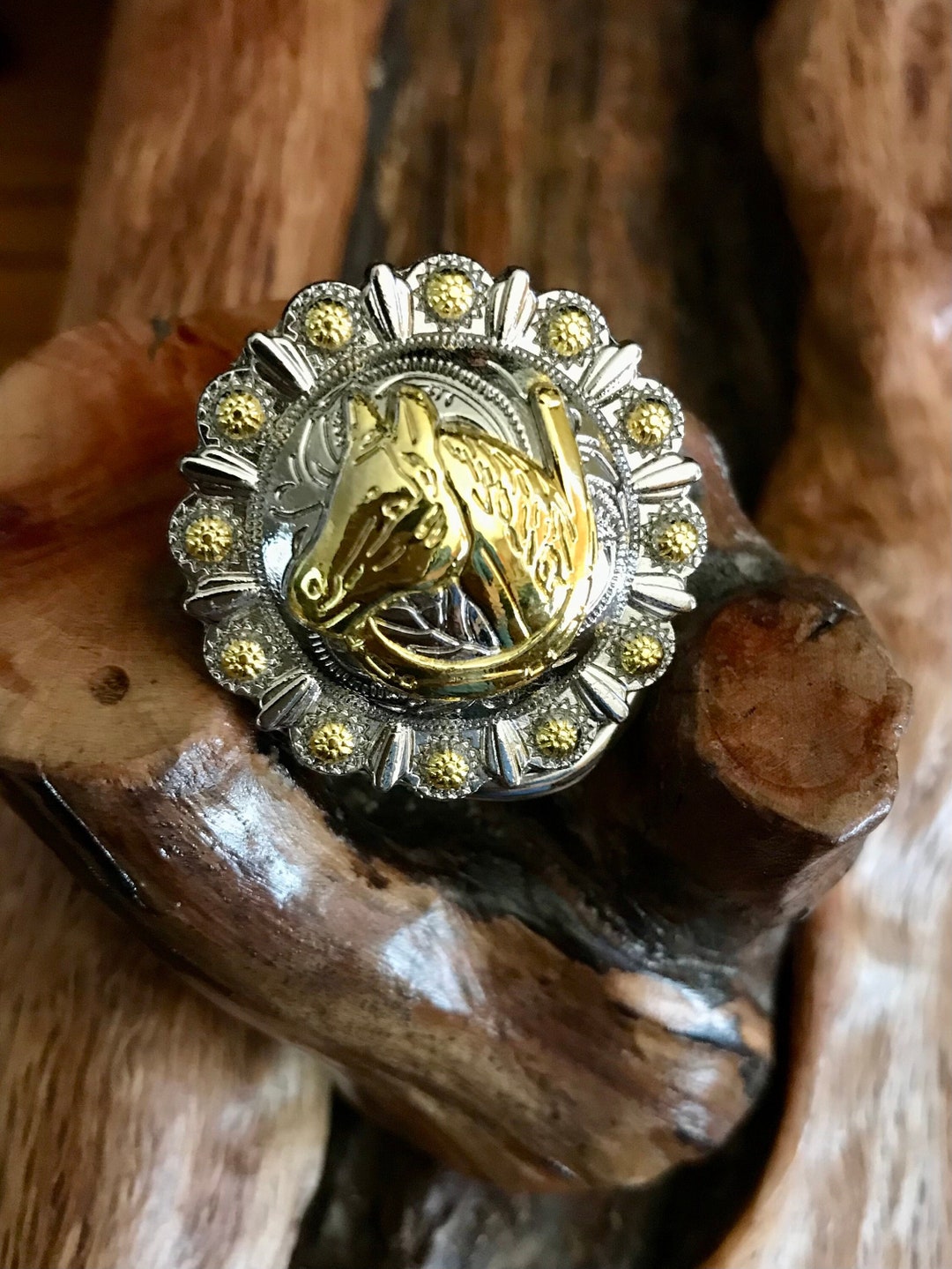 Horse Head and Concho Berry Wild Rag Concho Scarf Slide - Etsy