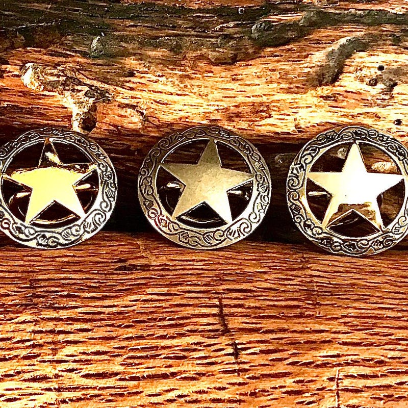 Western Conchos With Star - Etsy