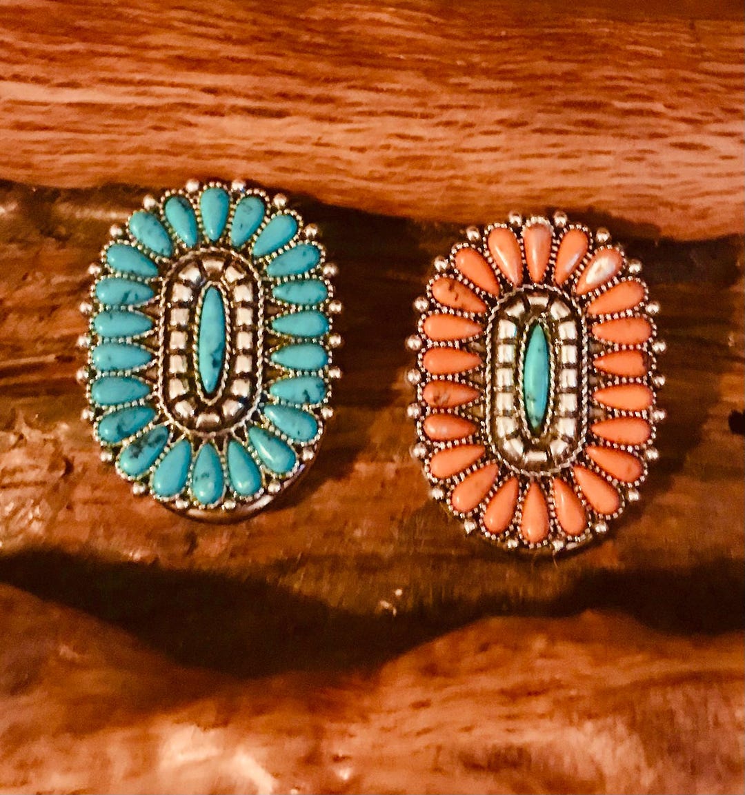 Navajo Style Faux Turquoise Scarf Slide – Tibetan Silver Wild Rag Clip ...