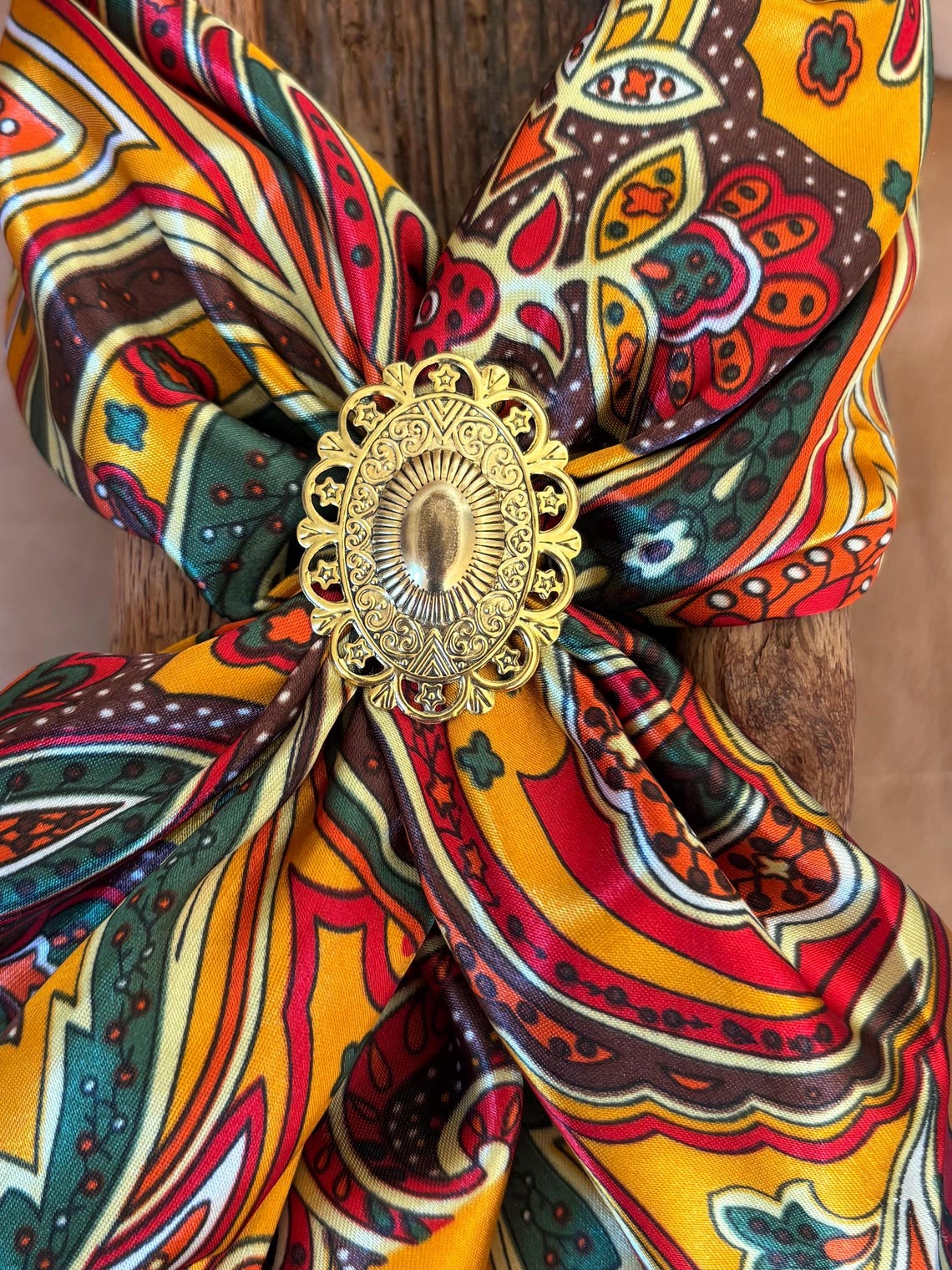 Floral Scalloped Scarf Slide -bandana Slide-cowgirl Gift-silver or Gold ...