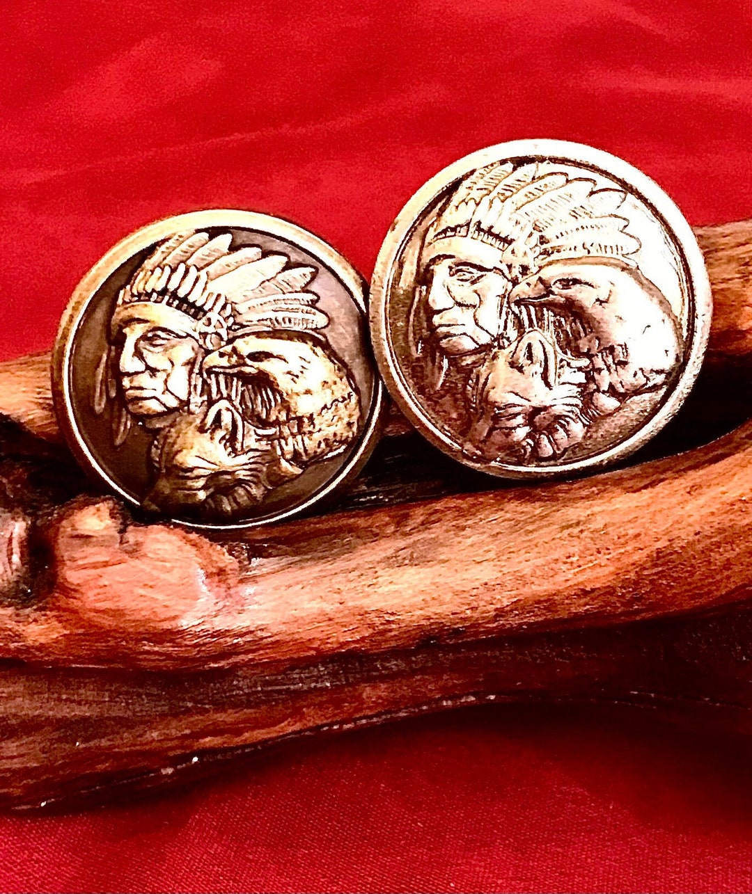 Mans Native Scarf Slides-eagle Wolf and Indian Native American ...