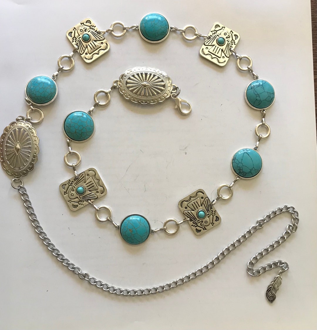 Western Silver Vintage Style Belt | Thunderbird Concho Belt | Native ...