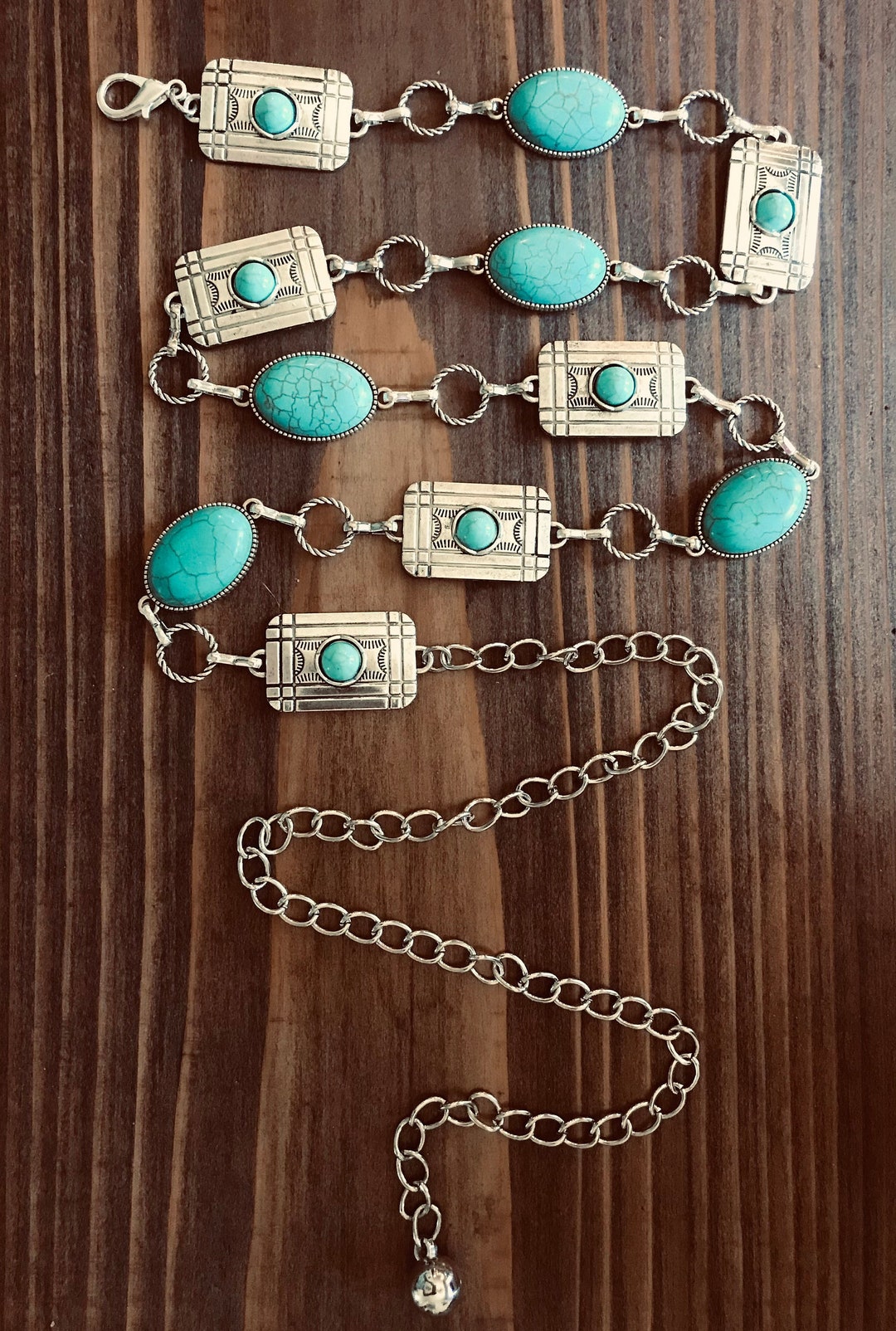 Silver Western Concho Link Chain Belt | Western Chain Belt Cowgirl ...