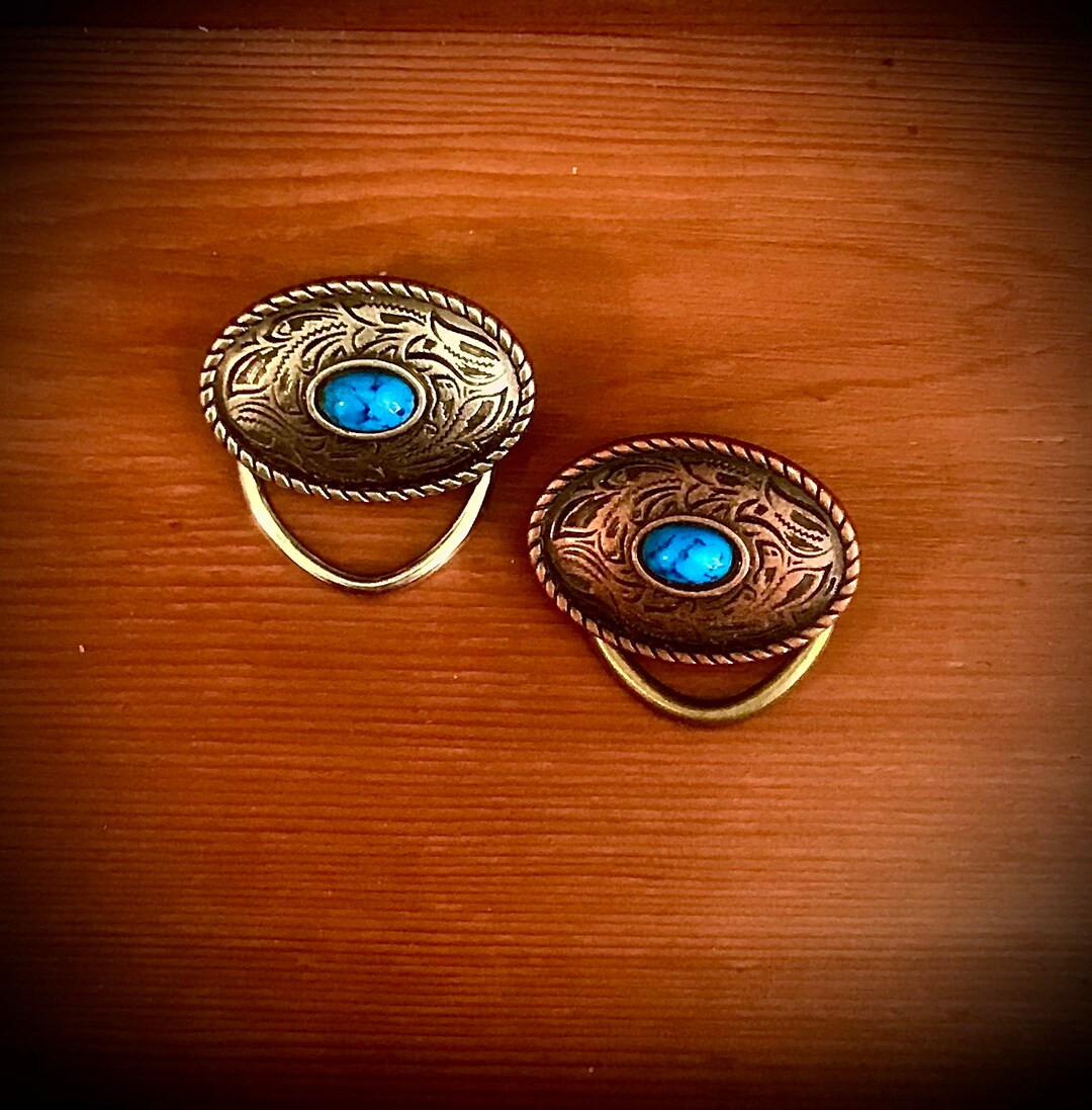 Concho Scarf Slide Silver Floral Design With Rope Edge and - Etsy