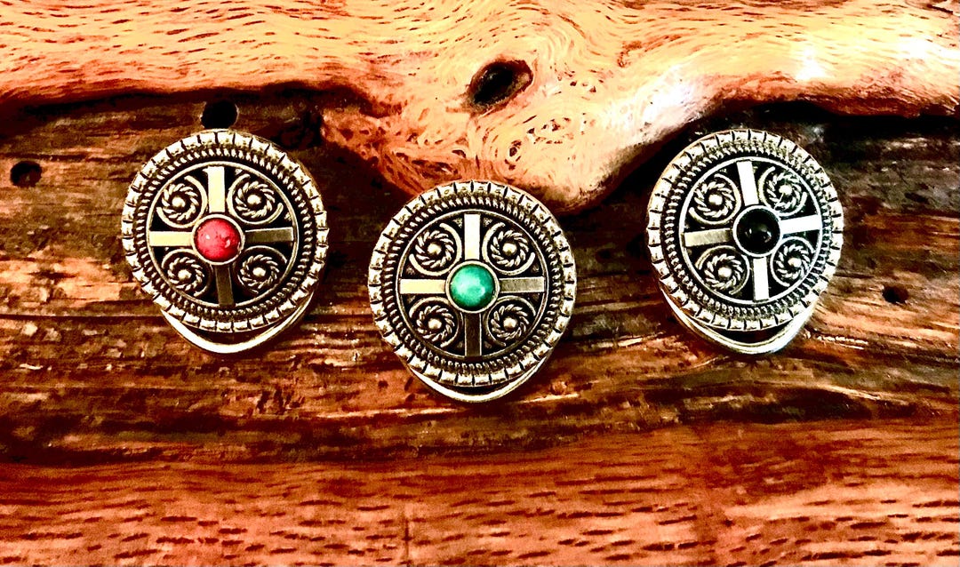 Western Neckerchief Slide,| Etched Aztec Cross Design | Wide Rag ...