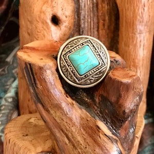 Western Neckerchief Slide Square Concho Colored Turquoise - Etsy