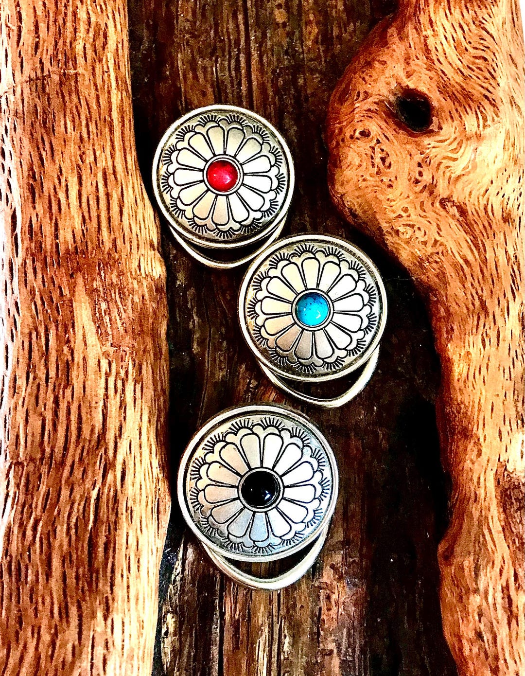 Concho Scarf Slide | Bandana Slide| Floral With Colored Stones | Cowboy ...