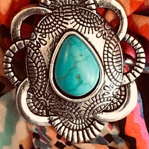 Turquoise Concho Wild Rag Slide: Southwestern Scarf Accessory - Etsy