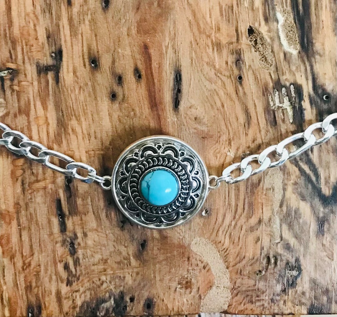 Western Concho Choker Necklace | Rodeo Jewelry | Cowgirl Punchy Boho - Etsy