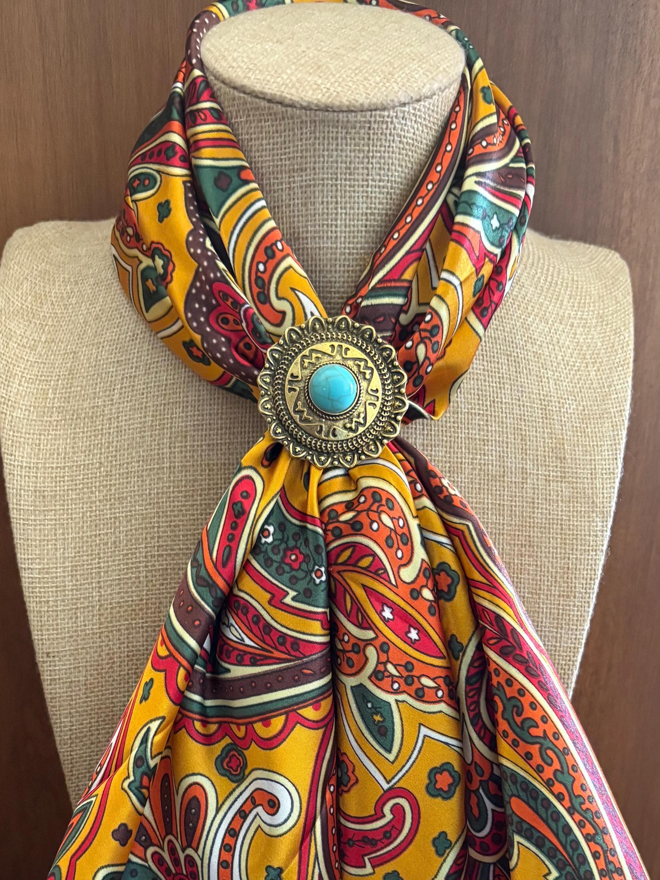 Southwestern Scarf Slide -bandana Slide-cowgirl Gift- Silver or Gold ...