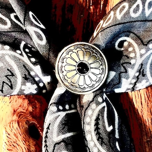 Concho Scarf Slide | Bandana Slide| Floral With Colored Stones | Cowboy ...