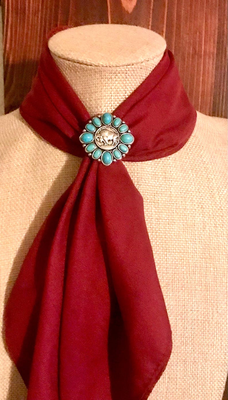 Buffalo Nickel Wild Rag Scarf Slide: Faux Turquoise, Tibetan Silver - Etsy