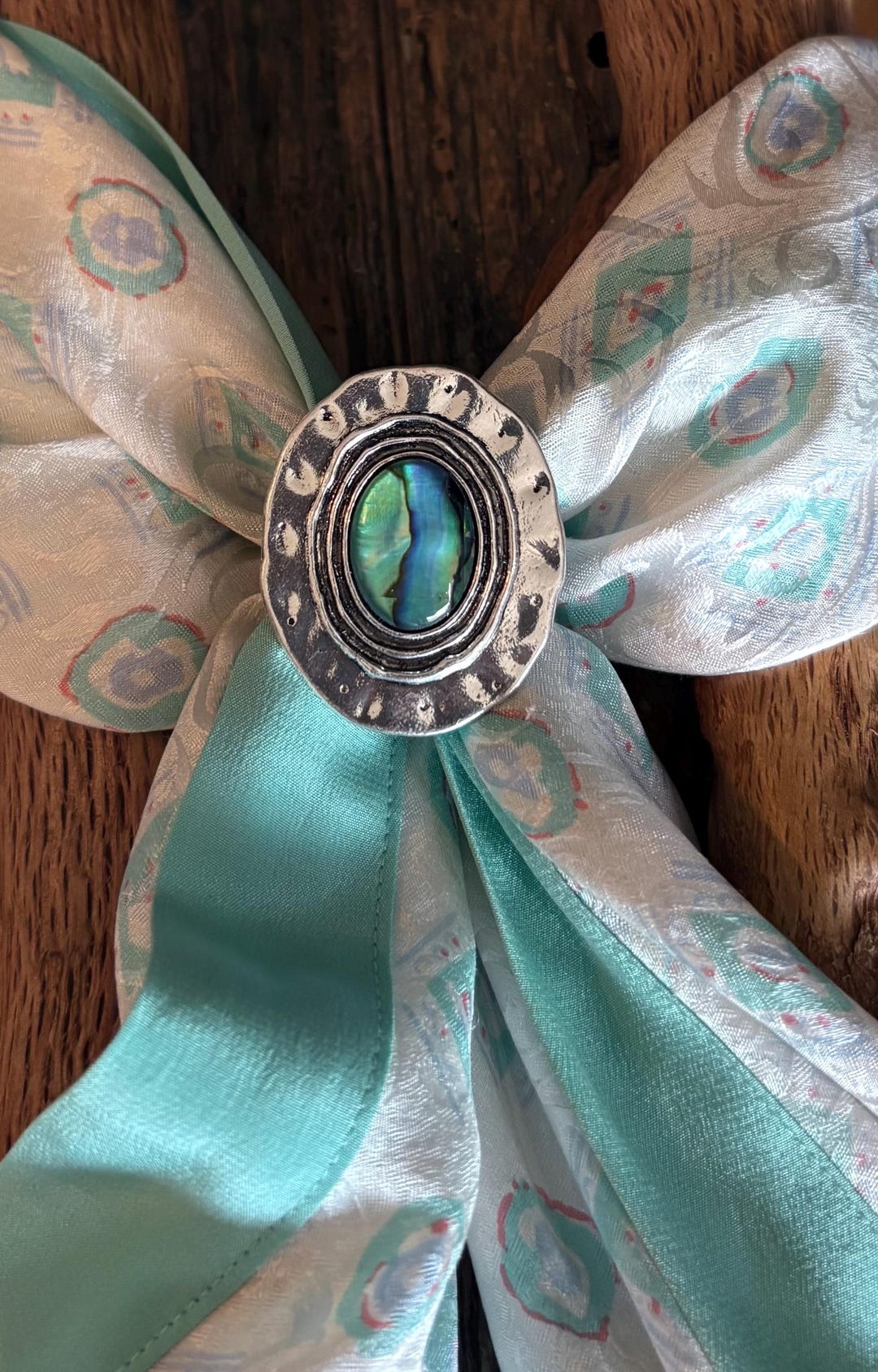 Western Concho Scarf Slide | Abalone Shell | Cowboy Cowgirl | Wild Rag ...
