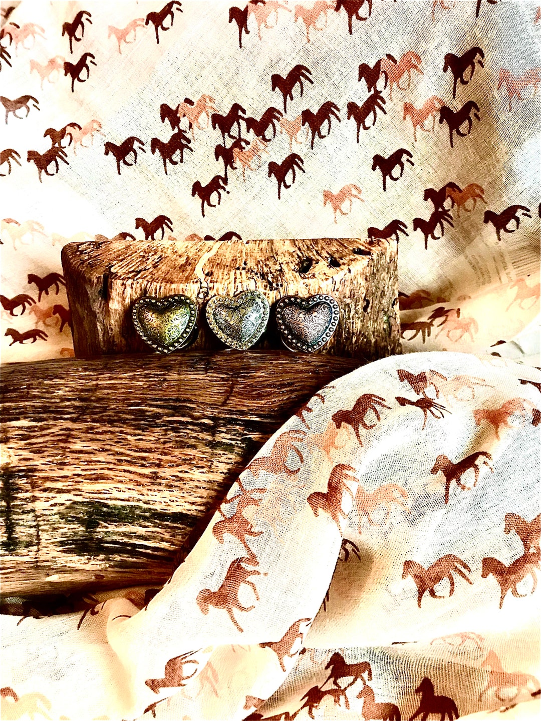 Scarf Slide Heart Berry Western Floral Edge - Etsy