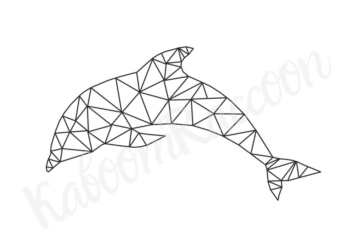 Dolphin Geometric Art Printable wall art Geometry | Etsy