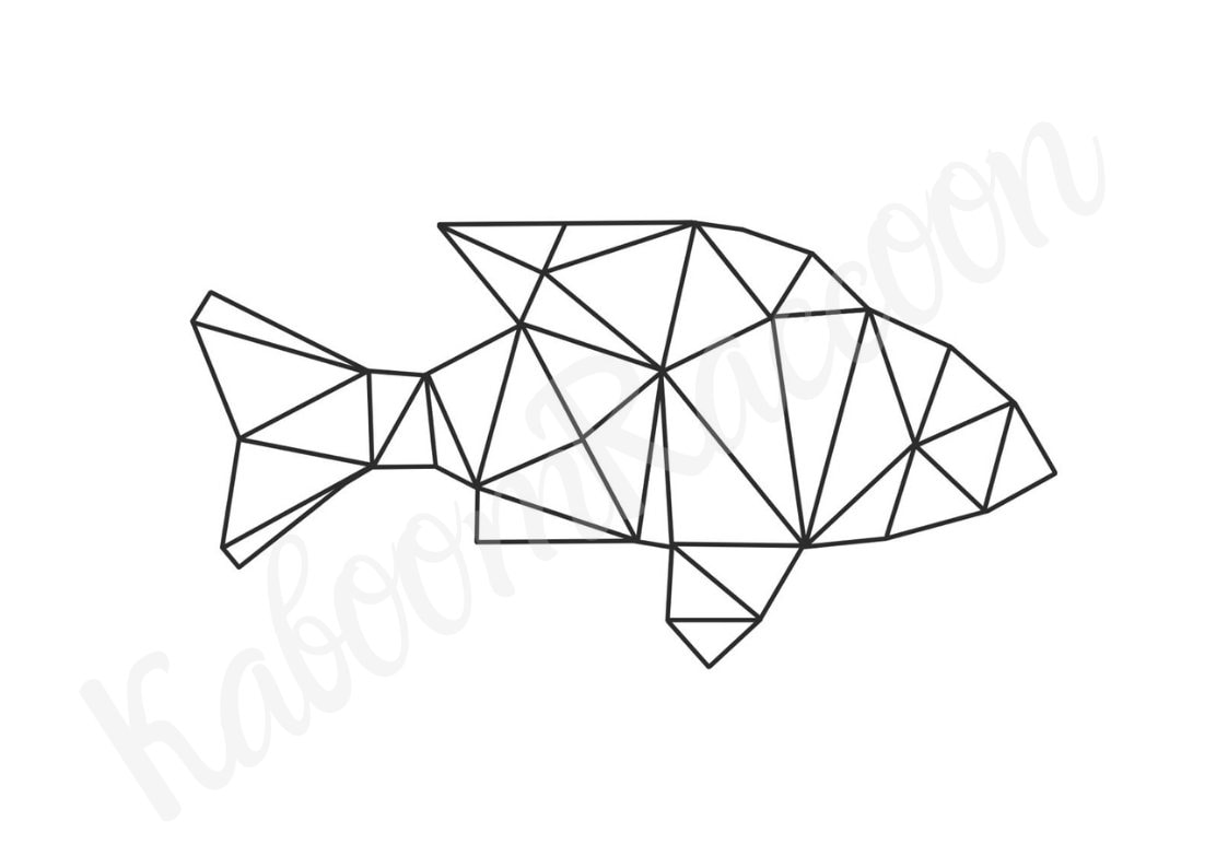 Fish Geometric Wall Art Printable wall art Geometry | Etsy