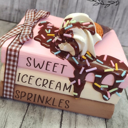 Ice Cream Mini Book Stack/neapolitan/ - Etsy