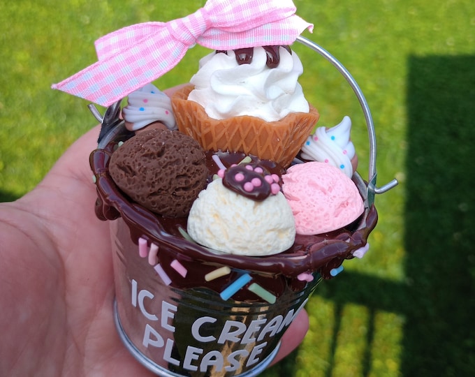 Ice Cream Bucket Ice Cream Decor Neapolitan Tiered Tray Home Decor ...
